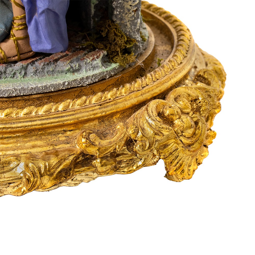 Neapolitan nativity scene inside a glass bell Myriam