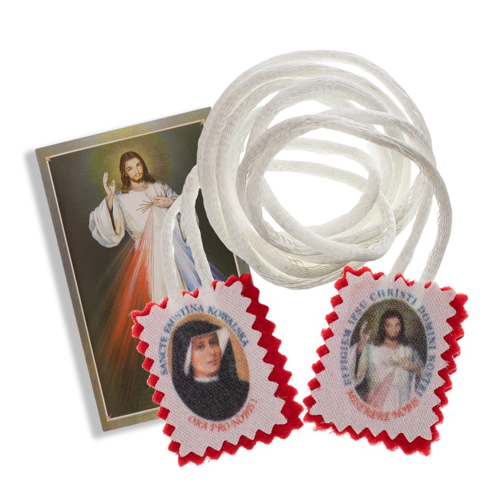 Mini scapular of Merciful Jesus in fabric Myriam