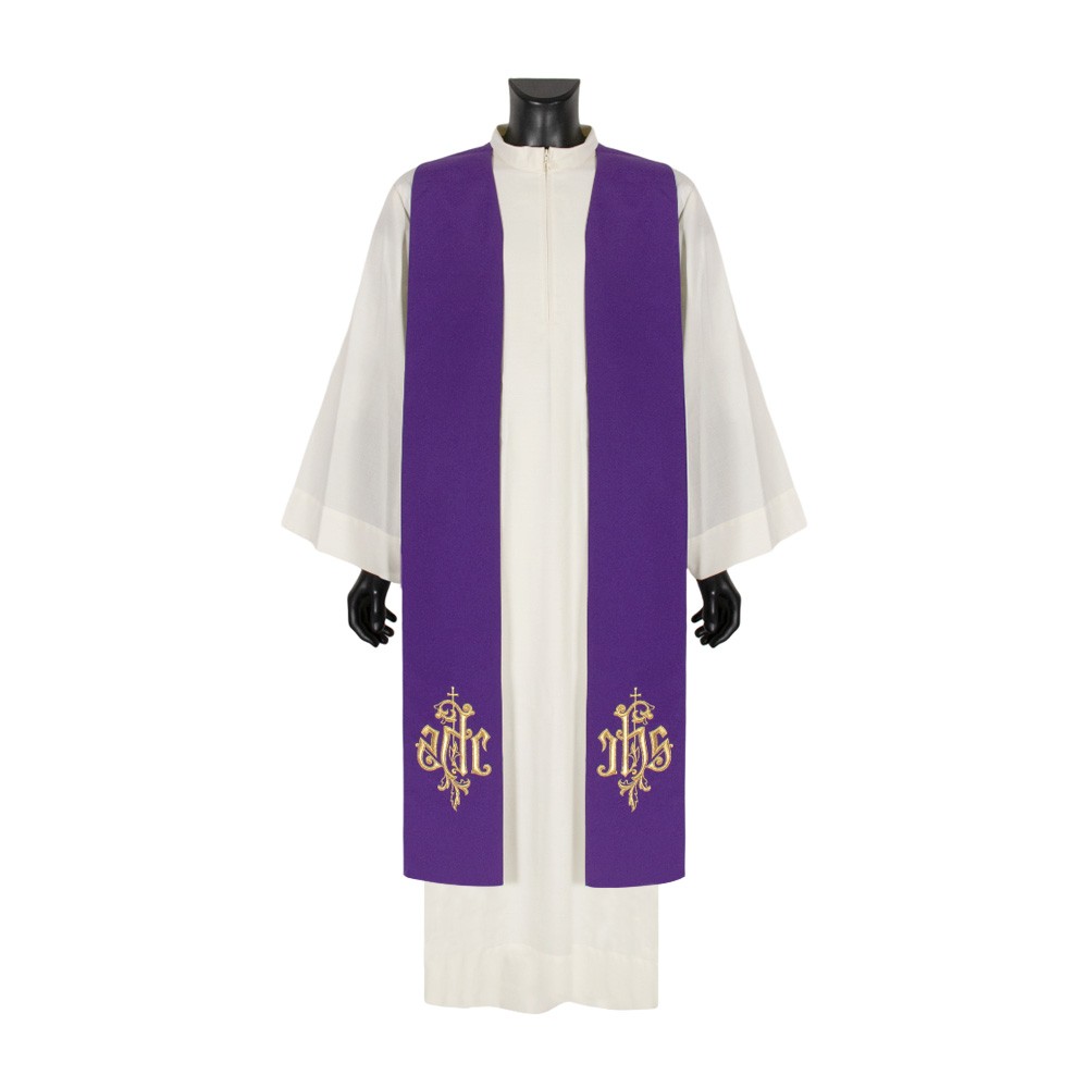 Priest stole with JHS embroidery Myriam