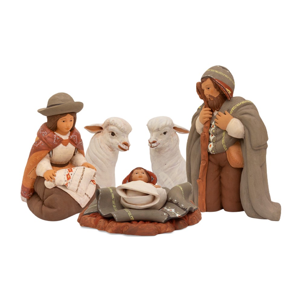 Artisanal nativity scene consisting of 5 pieces