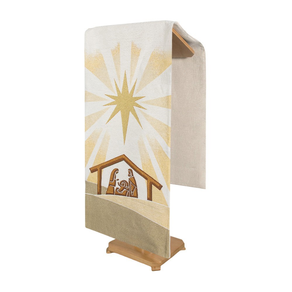 Church lectern cover with Nativity scene embroidery | Myriam