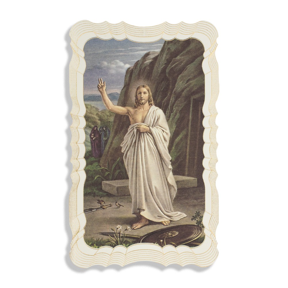 Deluxe Holy card Resurrection of Jesus | Myriam