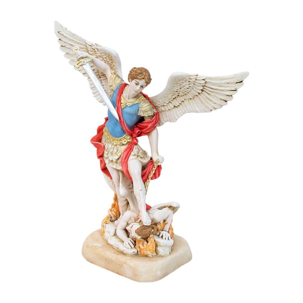 Statue of Saint Michael the Archangel in Colored Resin | Myriam