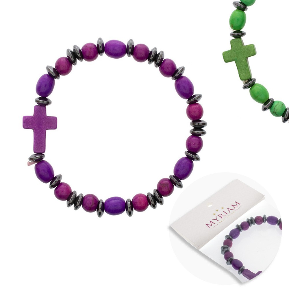 Bracelet with grains and flat cross
