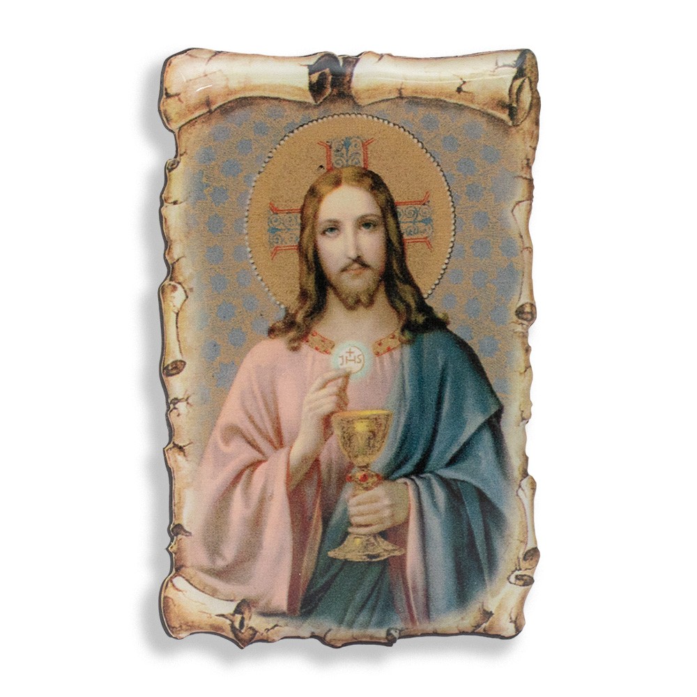 Scroll-shaped magnet with image of Jesus Christ the Teacher | Myriam