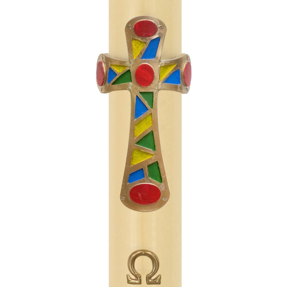 Paschal candle with embossed cross | Myriam