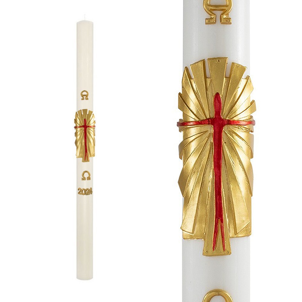 White Paschal Candle Risen Christ