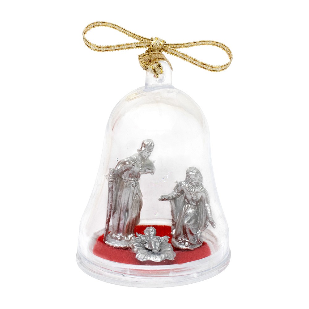 Mini Nativity in Metal with Plastic Bell | Myriam