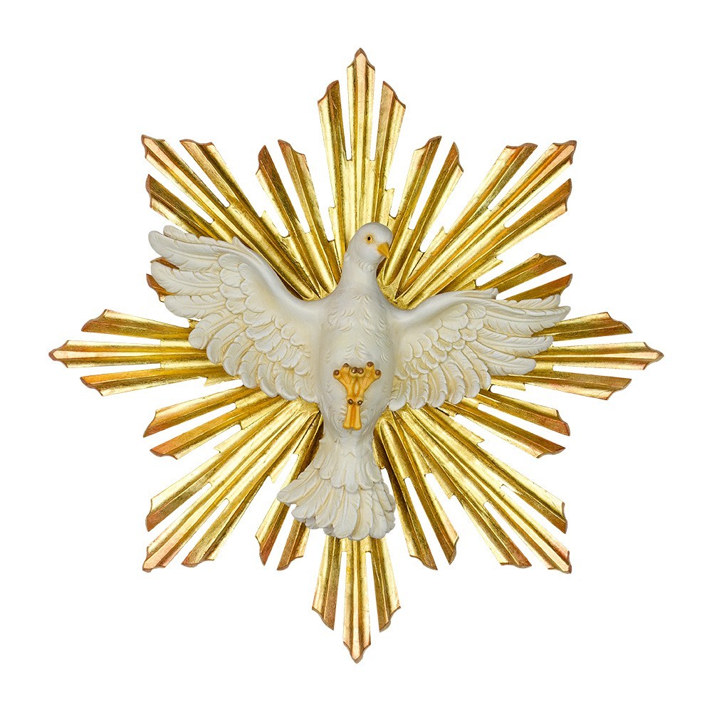 Holy Dove in Wood with Halo of Rays