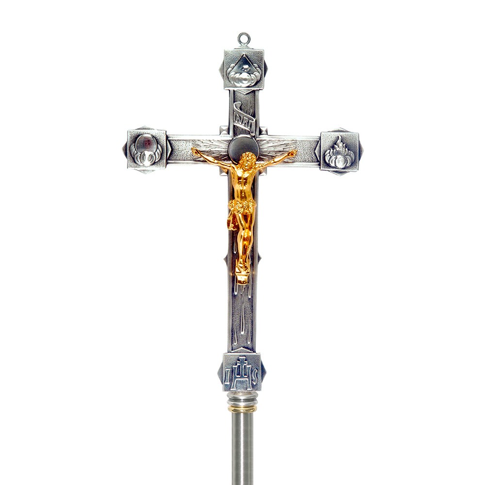 Processional Cross in Two-tone brass