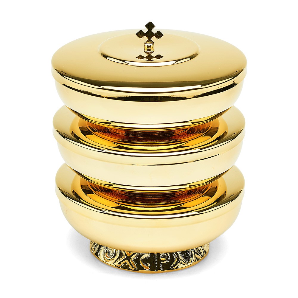 Triple ciboria in brass