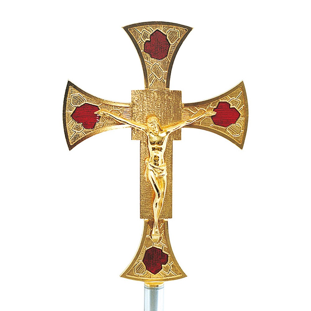 Processional cross with enamels